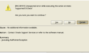 [INS-08101] Unexpected error while executing the action at state: ‘supportedOSCheck’ – Make DBA ...